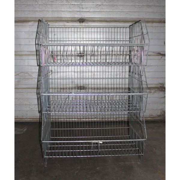 Used Galvanised Wire Mesh Stacking Display Basket | 3JC